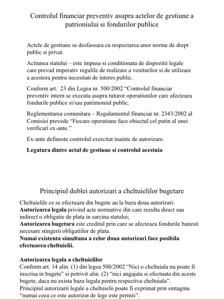 Controlul Financiar Preventiv | PDF