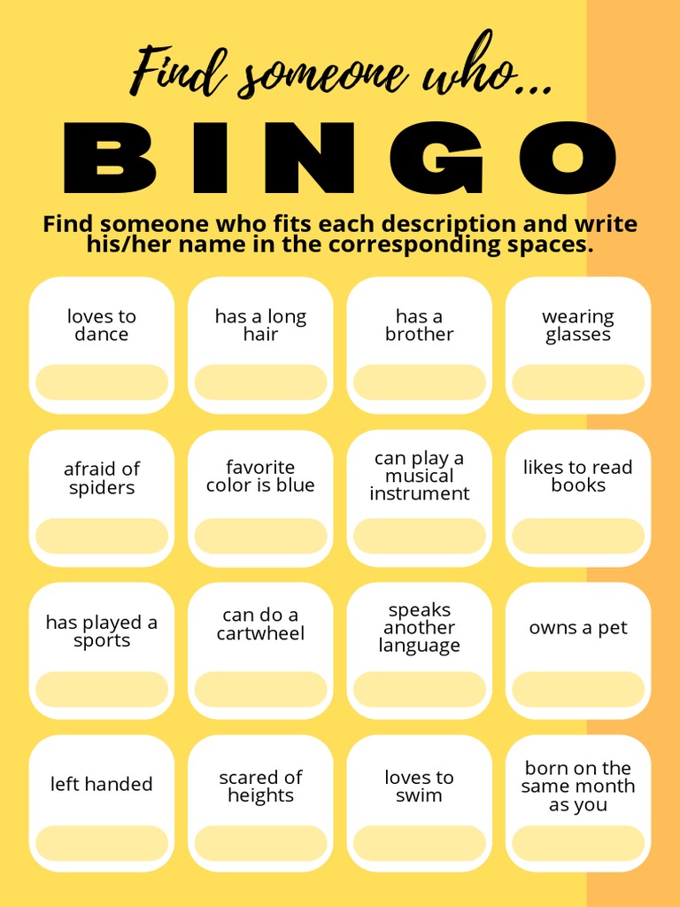 Bingo - Back To School Get To Know You | PDF