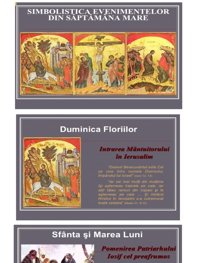 Simbolistica Evenimentelor Din Saptamana Patimilor | PDF