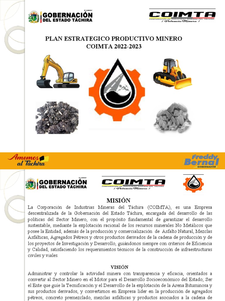 Plan Estrategico Productivo Minero 2022-2023 3B. | PDF | Minería | Business