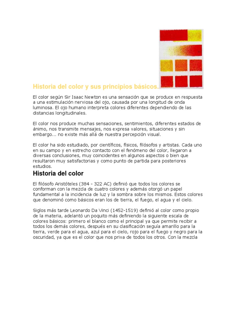Historia Del Color y Sus Principios Básicos | PDF | Color | Modelo de ...