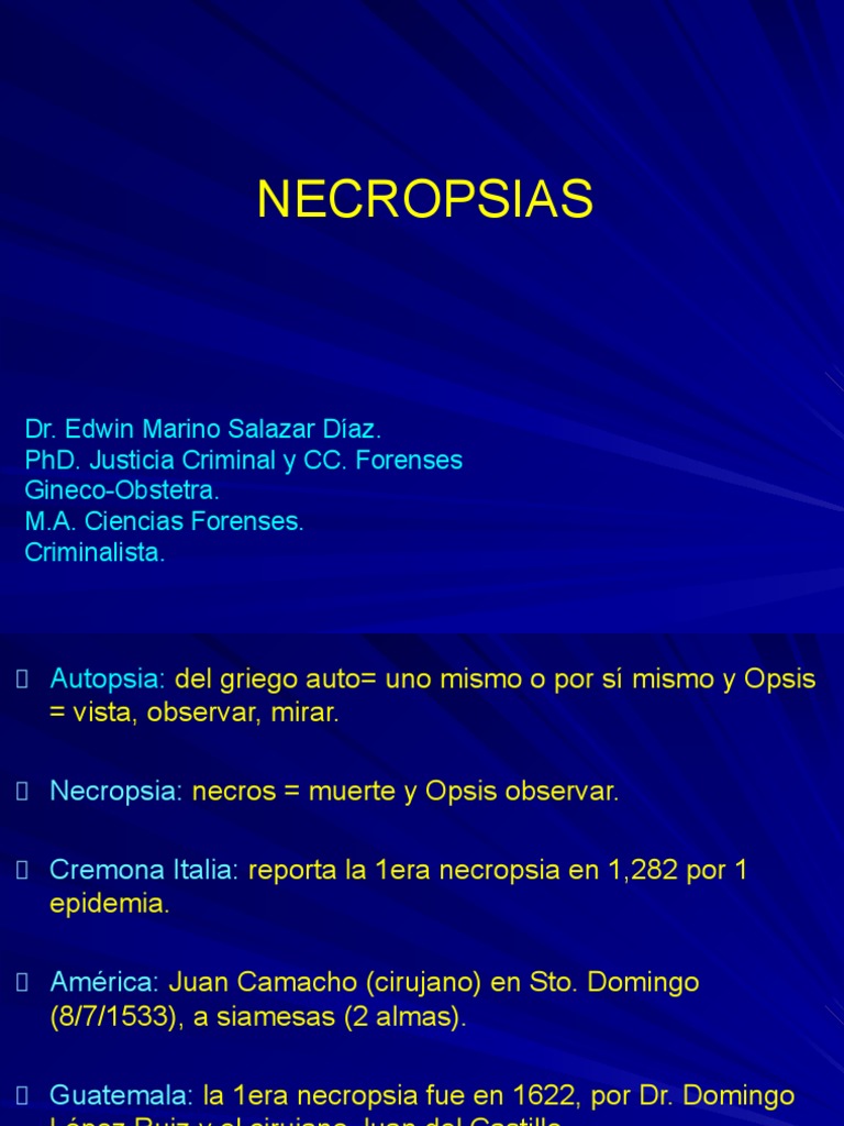 Tipos y Métodos de Necropsia | PDF | Muerte | Ciencia forense