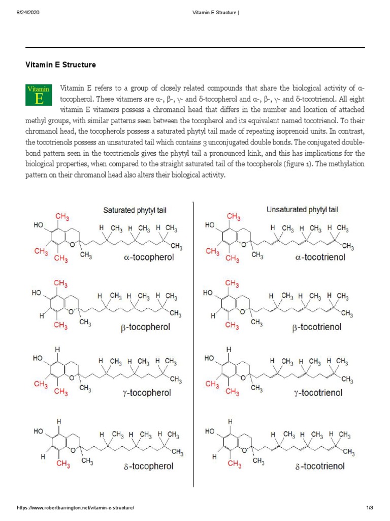 Vitamin E Structure | PDF | Vitamin E | Molecular Biophysics