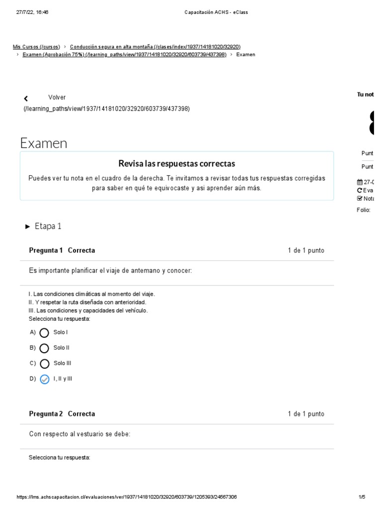 Capacitación ACHS - Eclass MONTAÑA 2 | PDF | Industria automotriz | Tecnologías automotrices