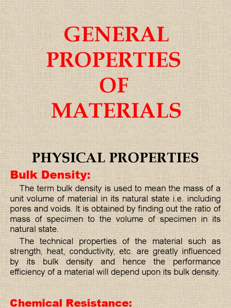 Key Physical Properties of Materials | PDF | Strength Of Materials ...