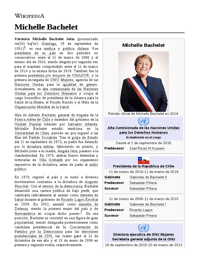 Michelle Bachelet | PDF | Chile | Gobierno