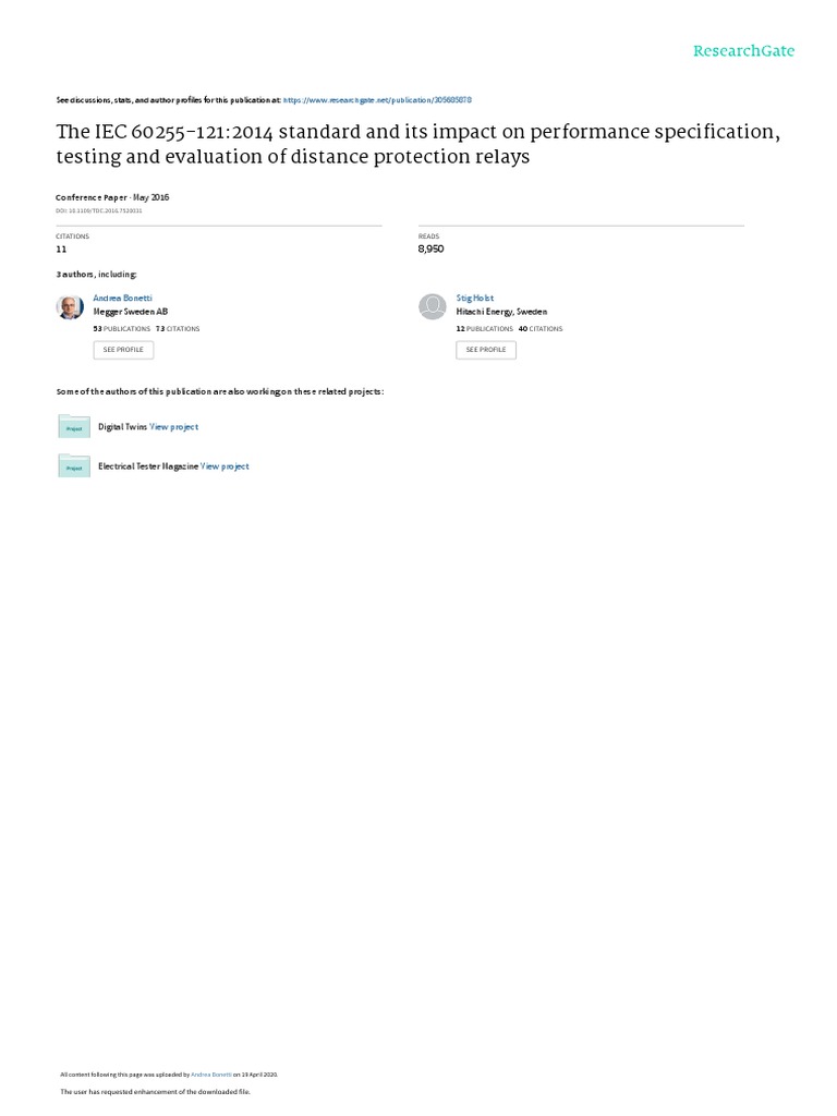The IEC 60255-121:2014 Standard and Its Impact On Performance ...