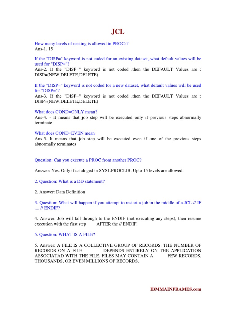 Jcl Question Bank Pdf Computing Infrastructure Areas Of Computer