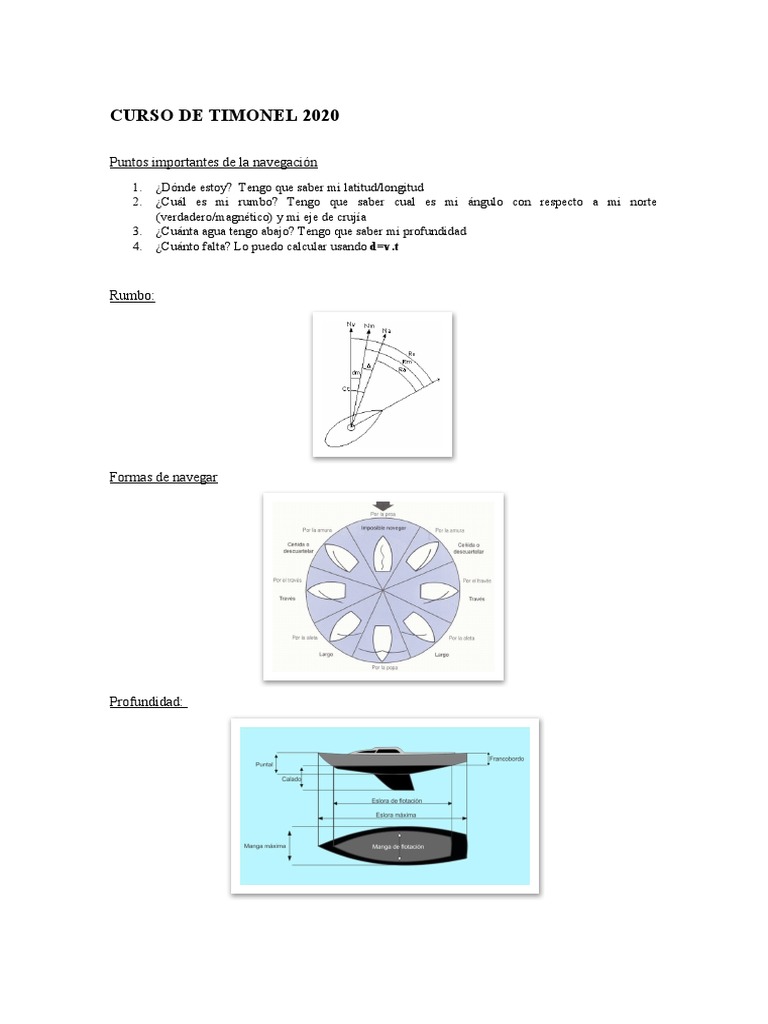 Curso de Timonel | Descargar gratis PDF | Aparejo | Mástil (Vela)
