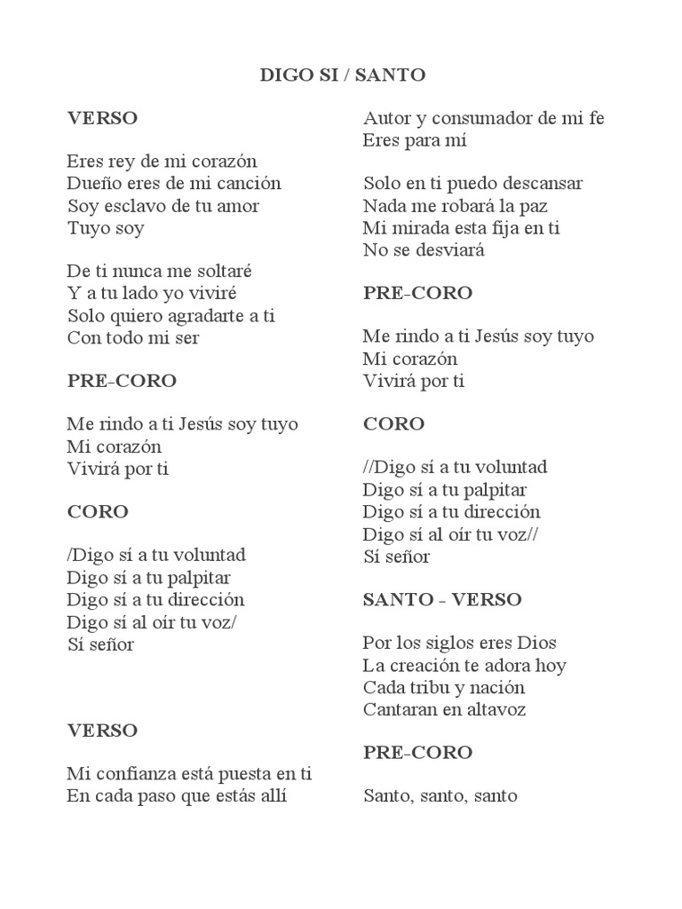 Digo Si - Santo | PDF