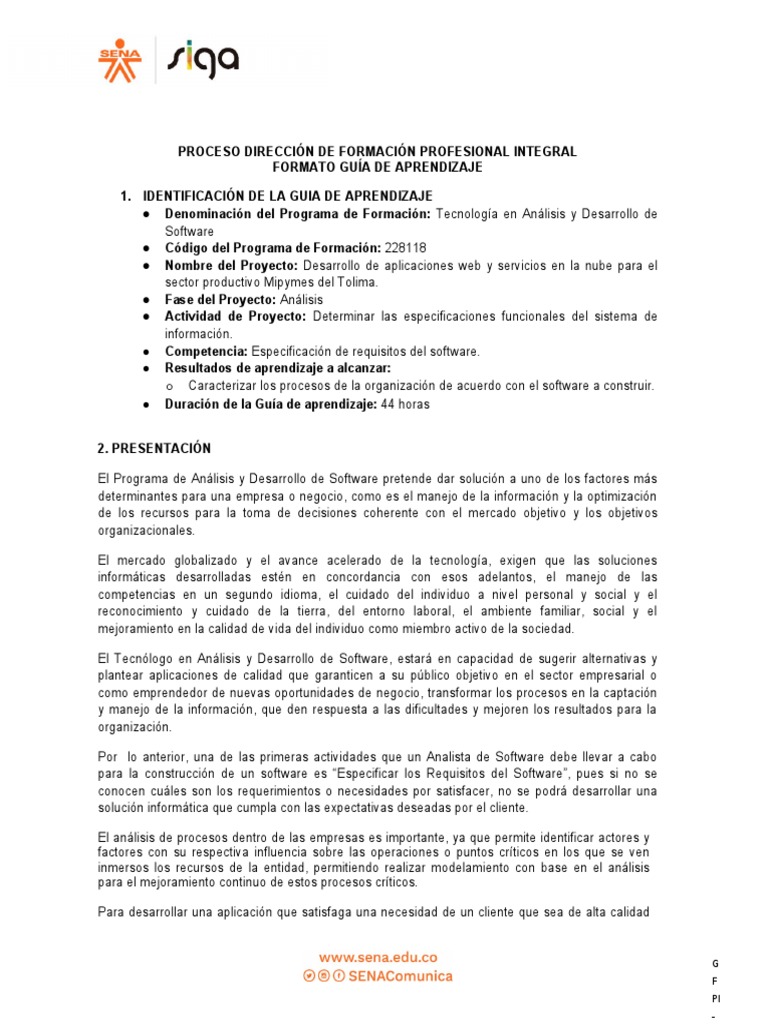 Guía de Aprendizaje Fase 1 ADSO | PDF | Software | Aprendizaje