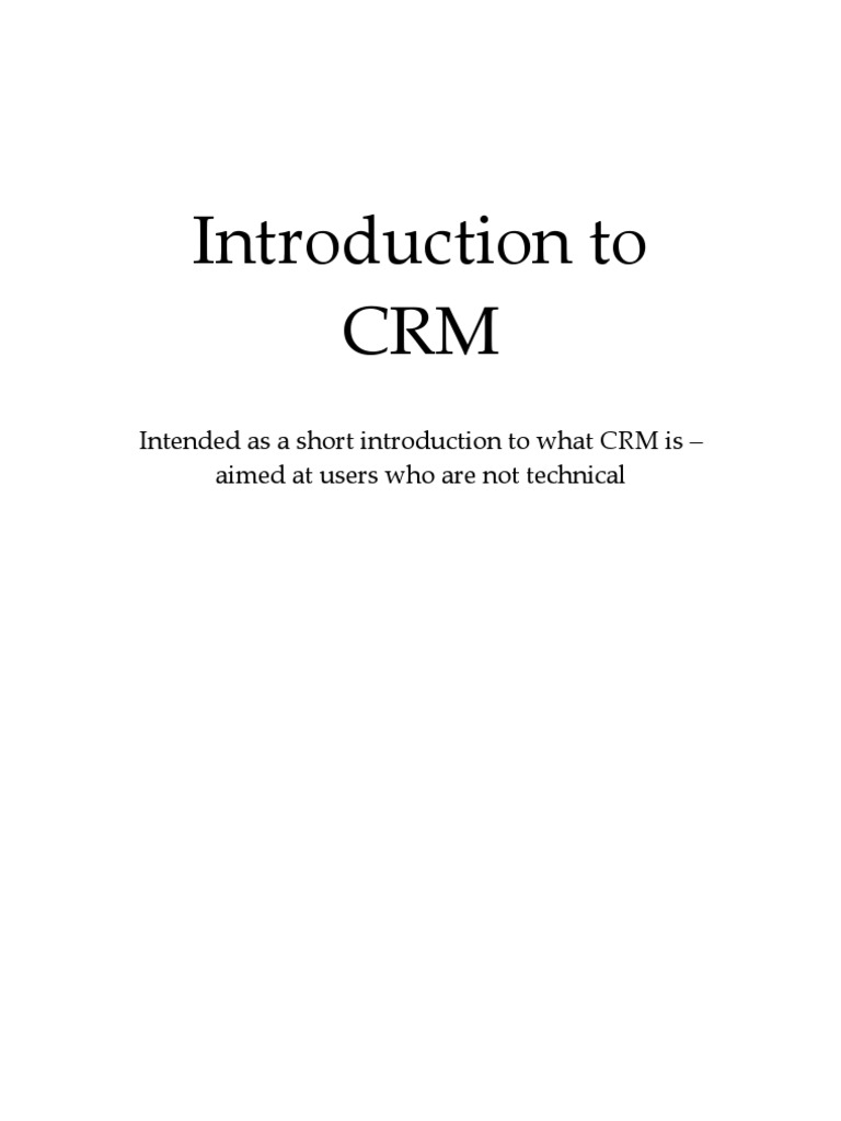 CRM Fundamentals | PDF