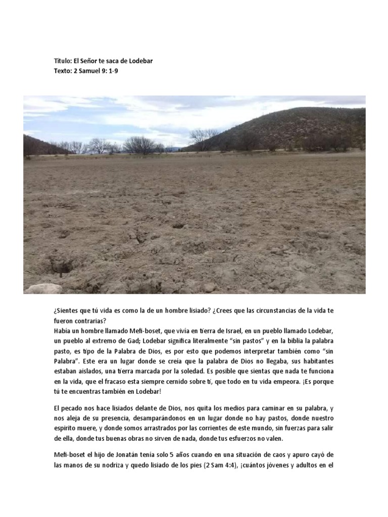 Salida de Lodebar: Esperanza y Redención | PDF | Pecado | Creencia ...