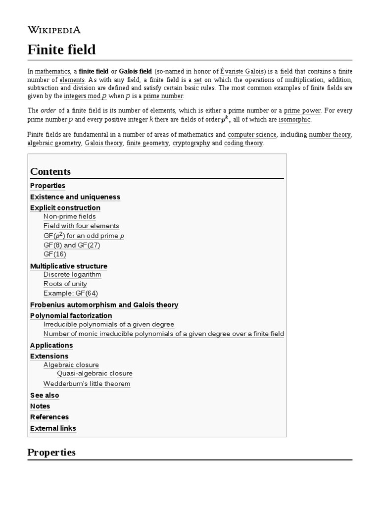 Finite Field | PDF | Field (Mathematics) | Factorization
