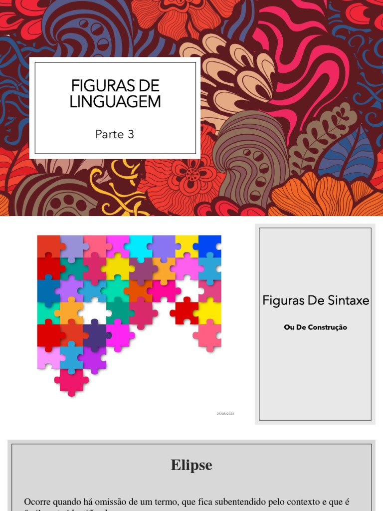 Figuras de linguagem: Elipse, Zeugma, Hipérbato, Pleonasmo, Assíndeto ...