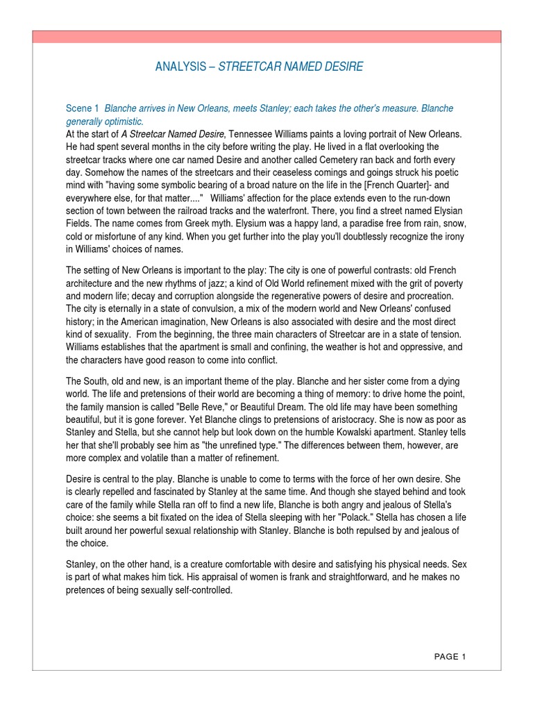 Streetcar Analysis | PDF