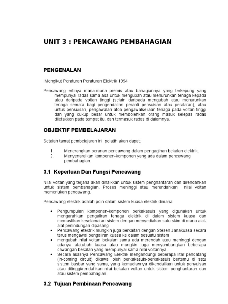 Pencawang 1 | PDF
