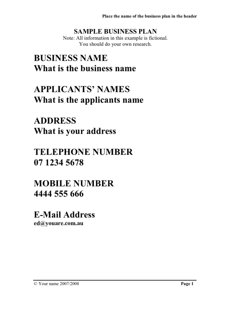 A How To Business Plan Guide Template 1 | PDF | Partnership | Advertising