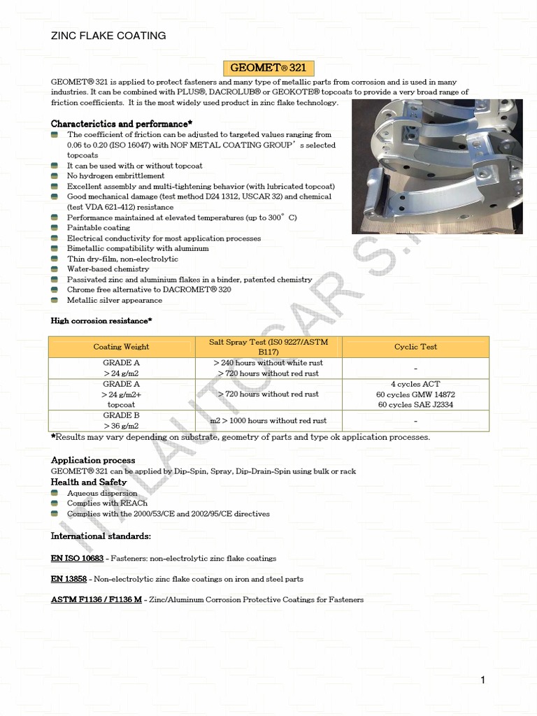 Zinc Flake Coating Ex Geomet | PDF | Corrosion | Building Materials