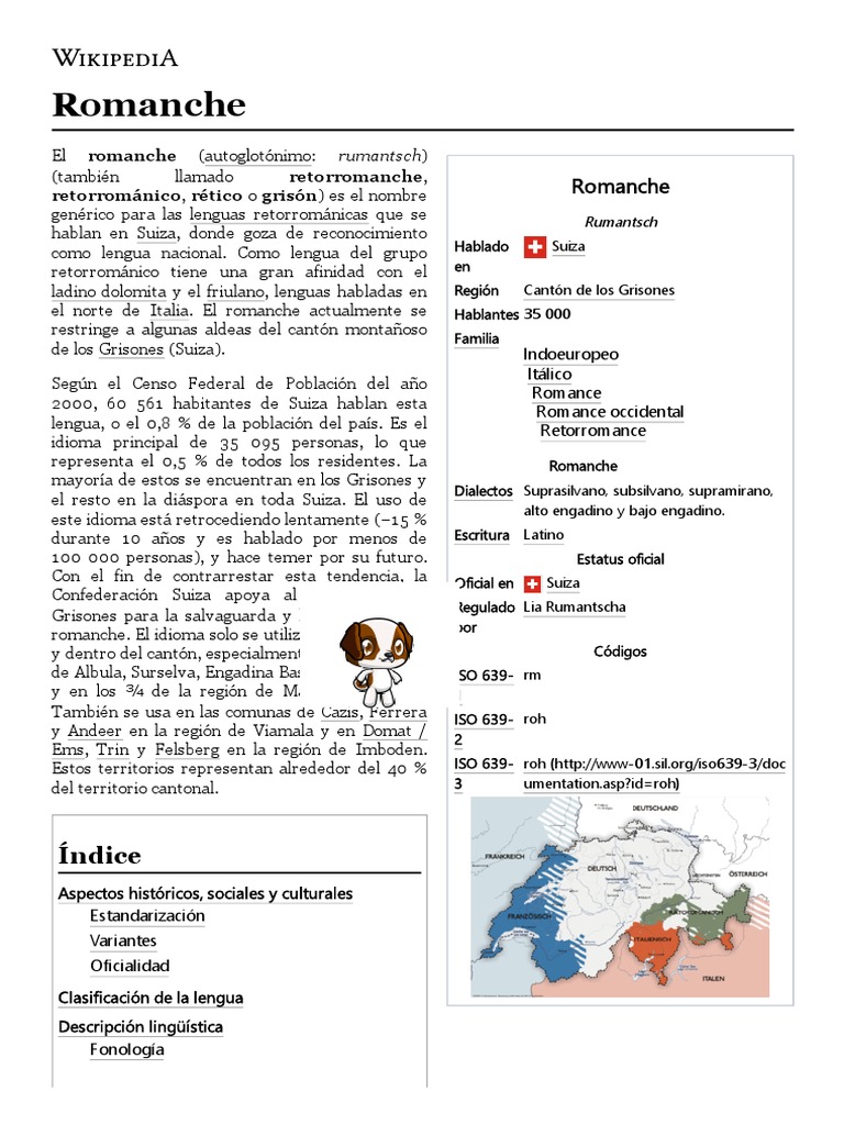 Romanche | PDF | Lingüística | Idiomas