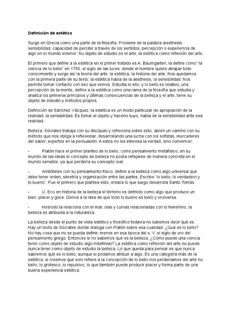 Definición y concepto de estética | PDF | Estética | Belleza