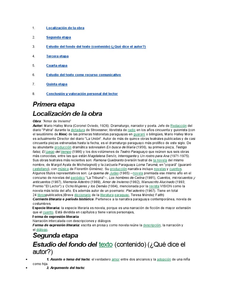 Análisis de "Amor de Invierno" | PDF | Vejez | Novelas