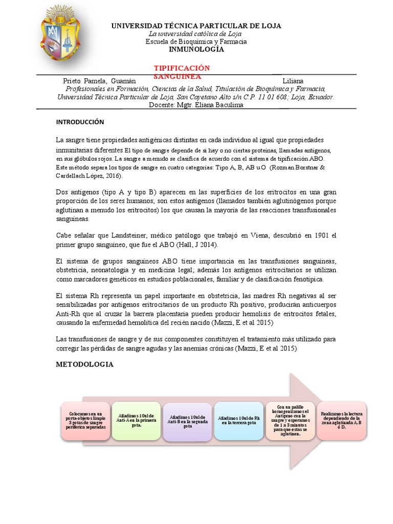 Practica 2 Inmunologia - Tipificacion-Sanguinea | PDF | Tipo de sangre | Medicina CLINICA
