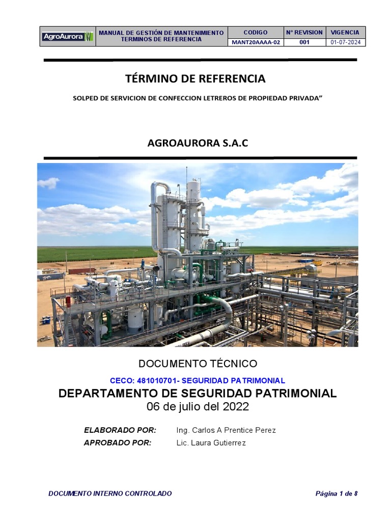 TDR Solped PR-001-2022 Servicio Confeccion de Letreros Propiedad ... TDR Solped PR-001-2022 Servicio Confeccion de Letreros Propiedad ...
