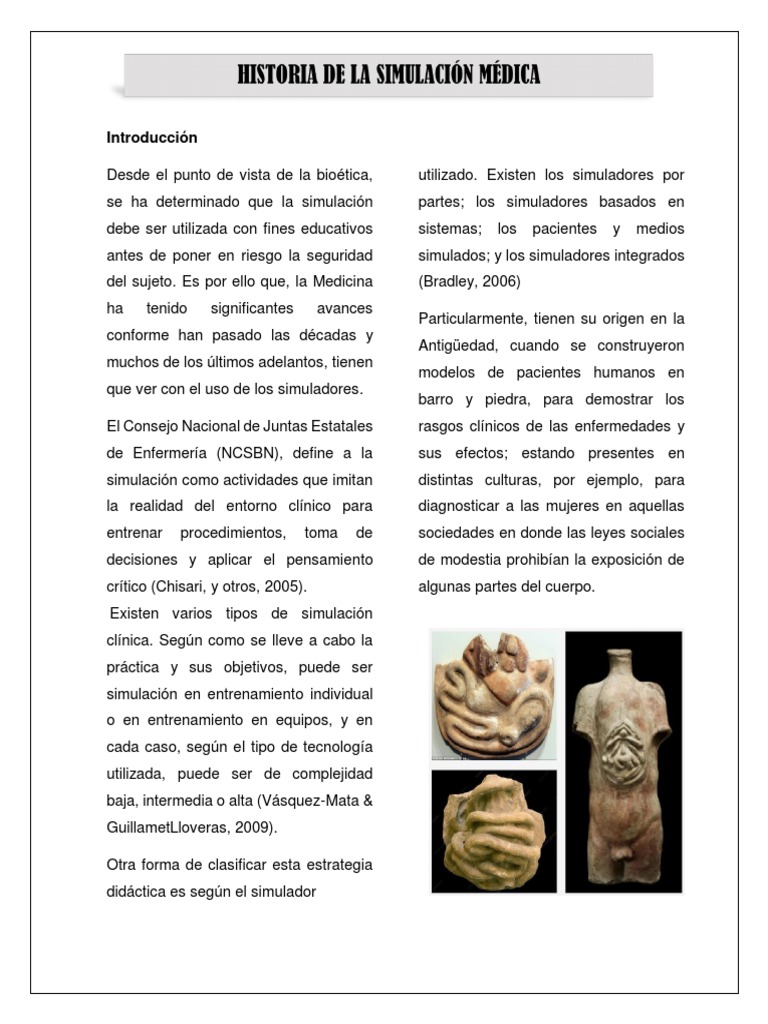 Historia de La Simulación Medica | PDF | Simulación | Medicina