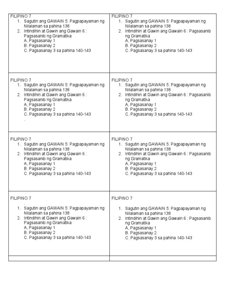 FILIPINO 7 WHLP Module | PDF