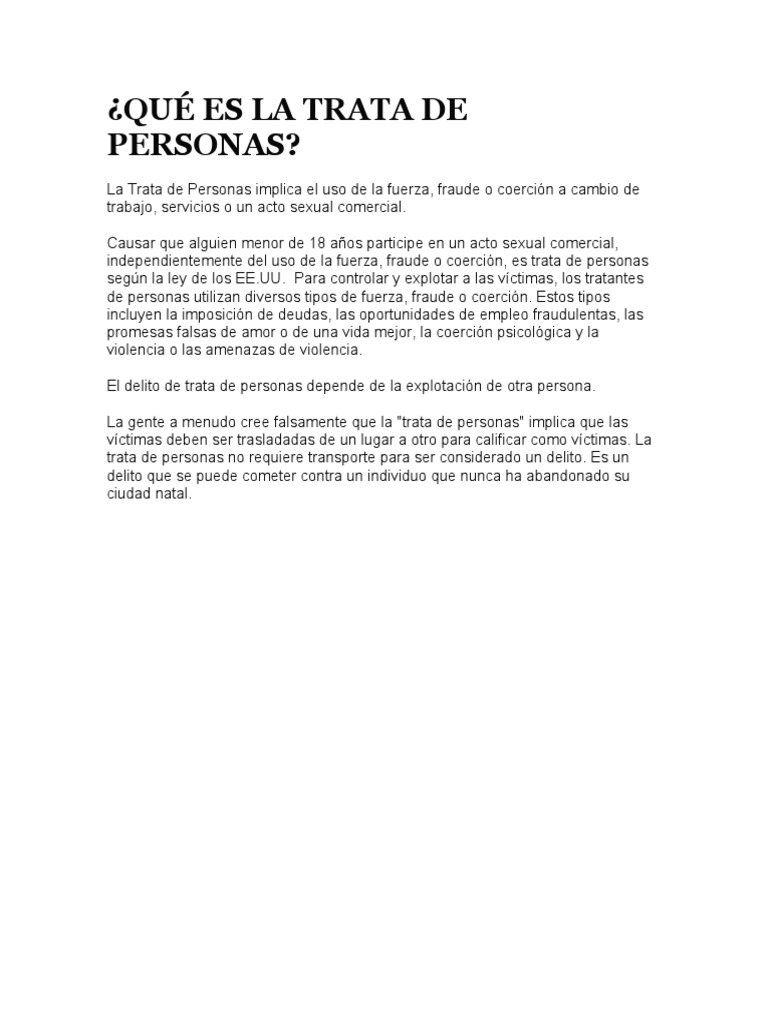 Trata de Personas | PDF