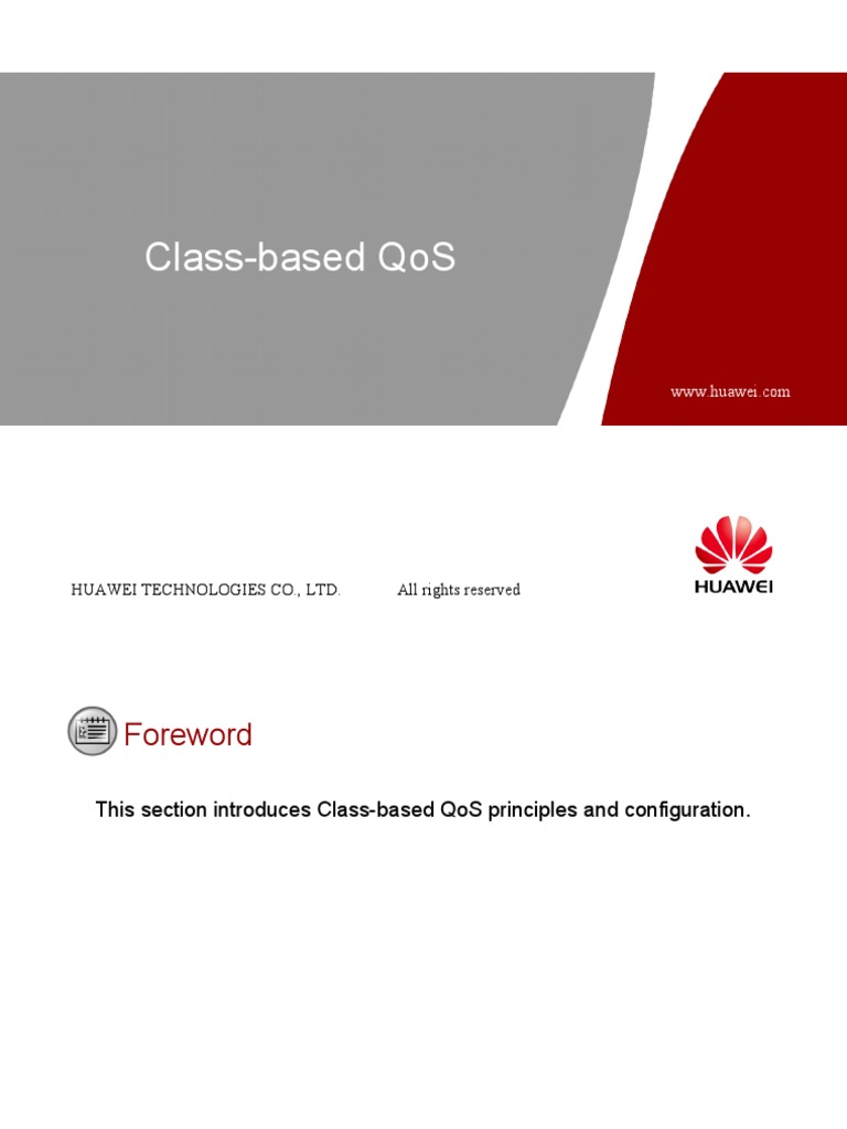 HC12011B013 Class-Based QoS | PDF | Quality Of Service | Computing