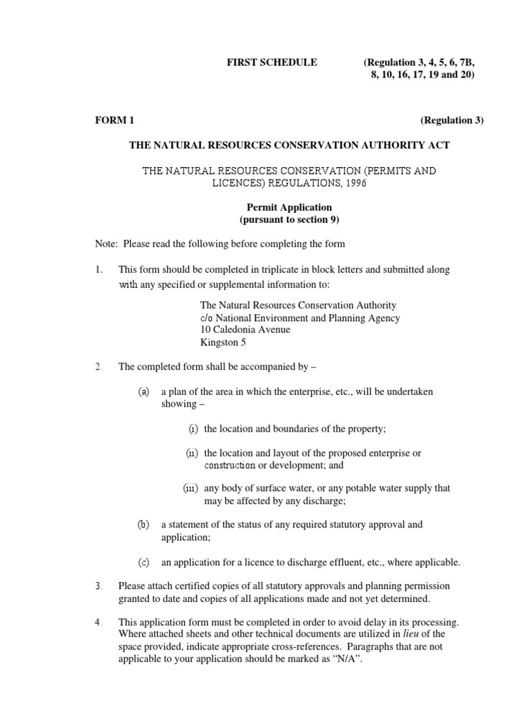 NEPA Permit Application Form | PDF | National Environmental Policy Act ...