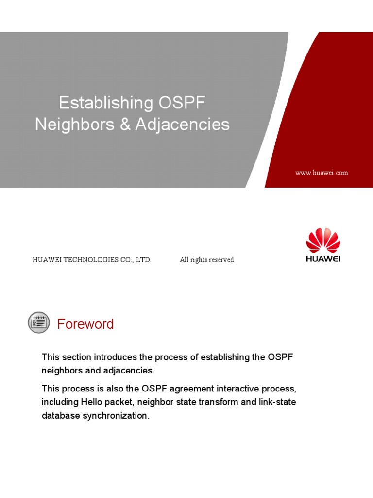 OSPF Neighbors & Adjacencies Guide | PDF | Network Layer Protocols | Communications Protocols