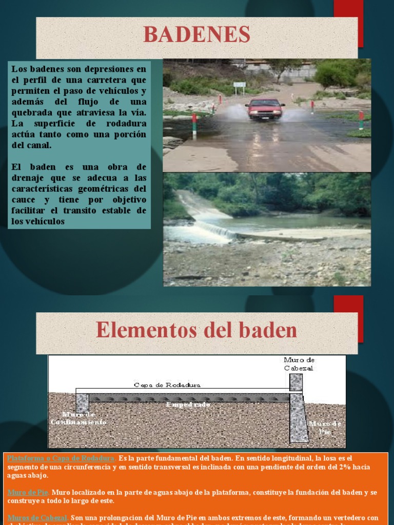 Tipos y diseño de badenes en carreteras | PDF | Hormigón | Topografía