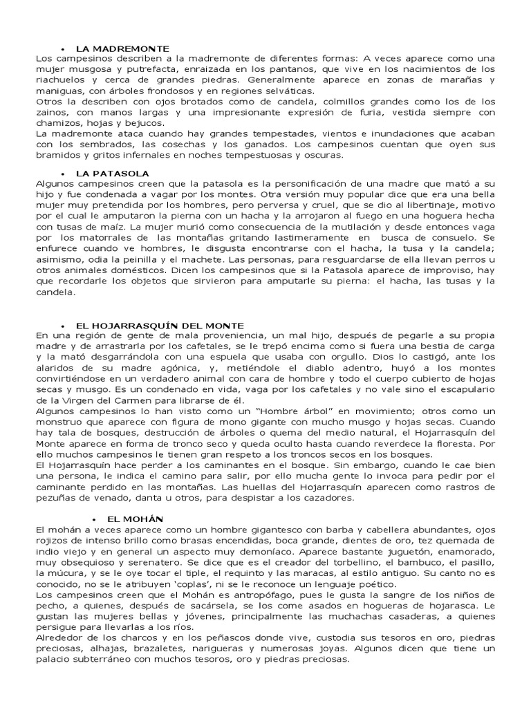 La Madremonte | PDF | Criaturas legendarias