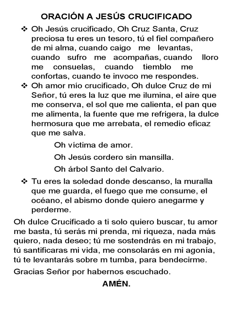Oración A Jesús Crucificado | PDF | eucaristía | Perdón