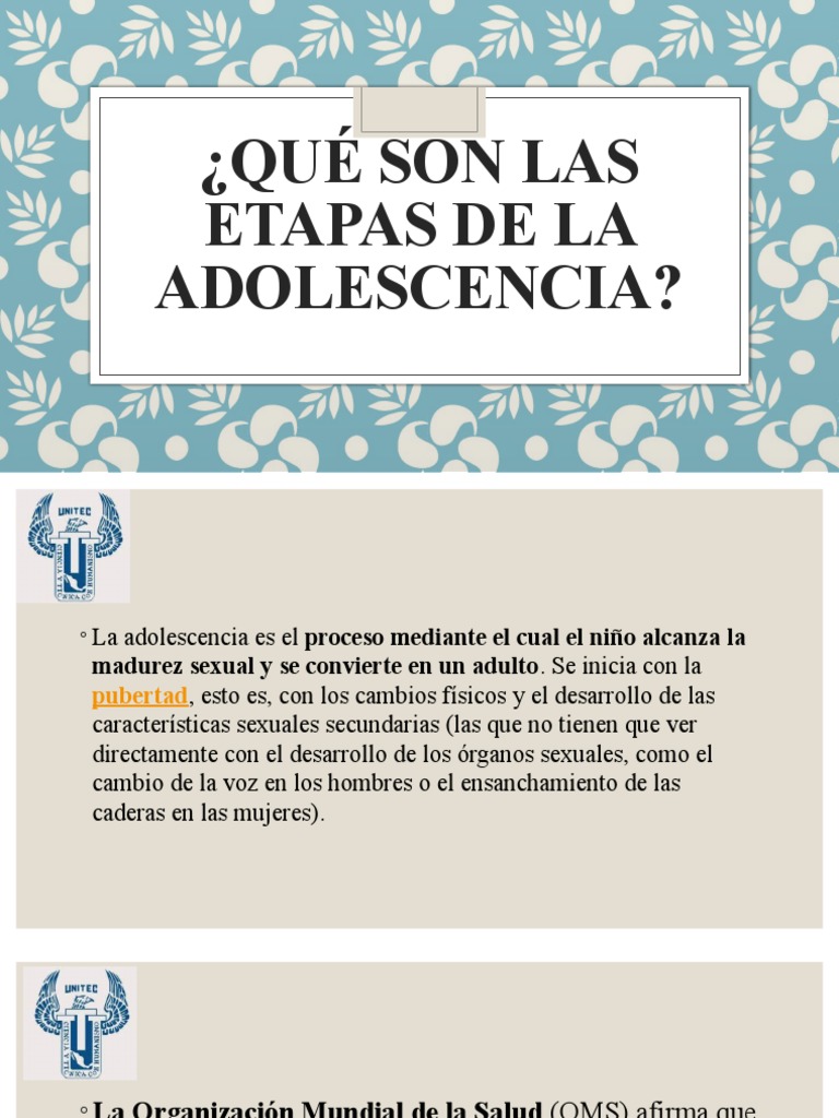Etapas de La Adolescencia | PDF | Adolescencia | Pubertad