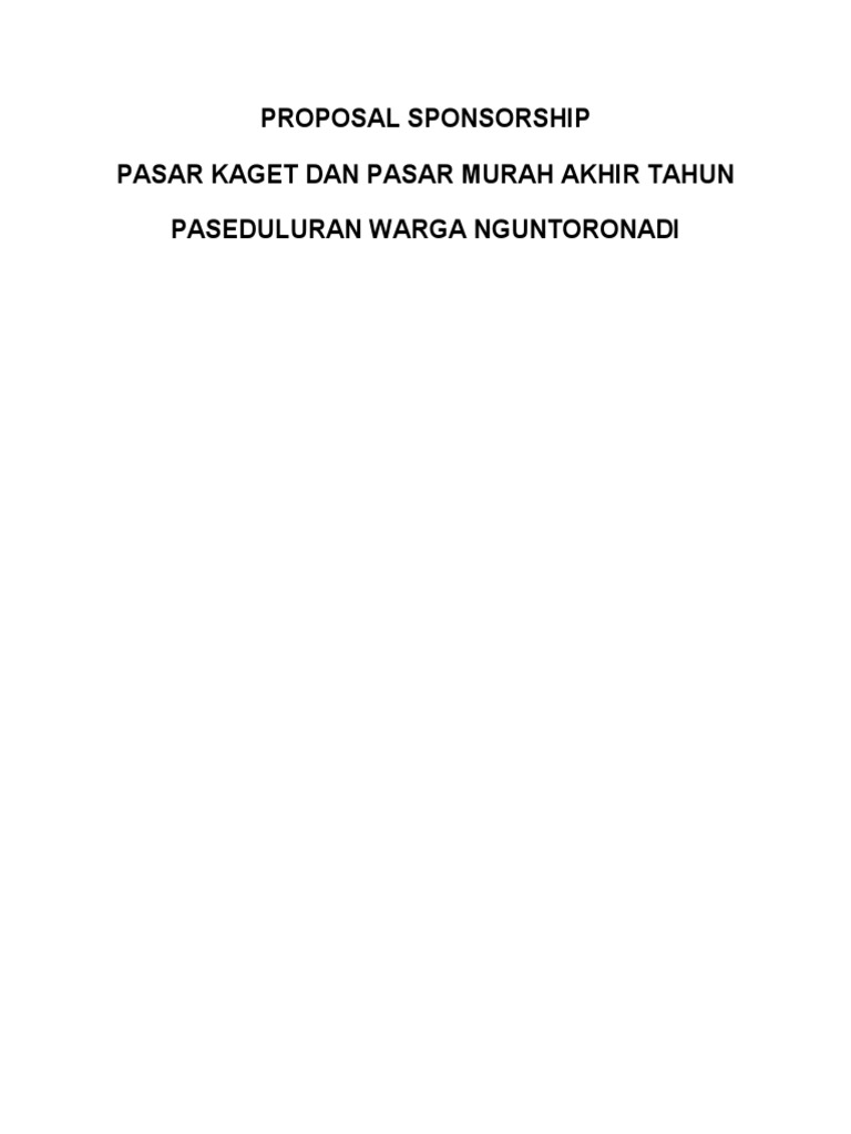 Contoh Proposal Sponsorship | PDF