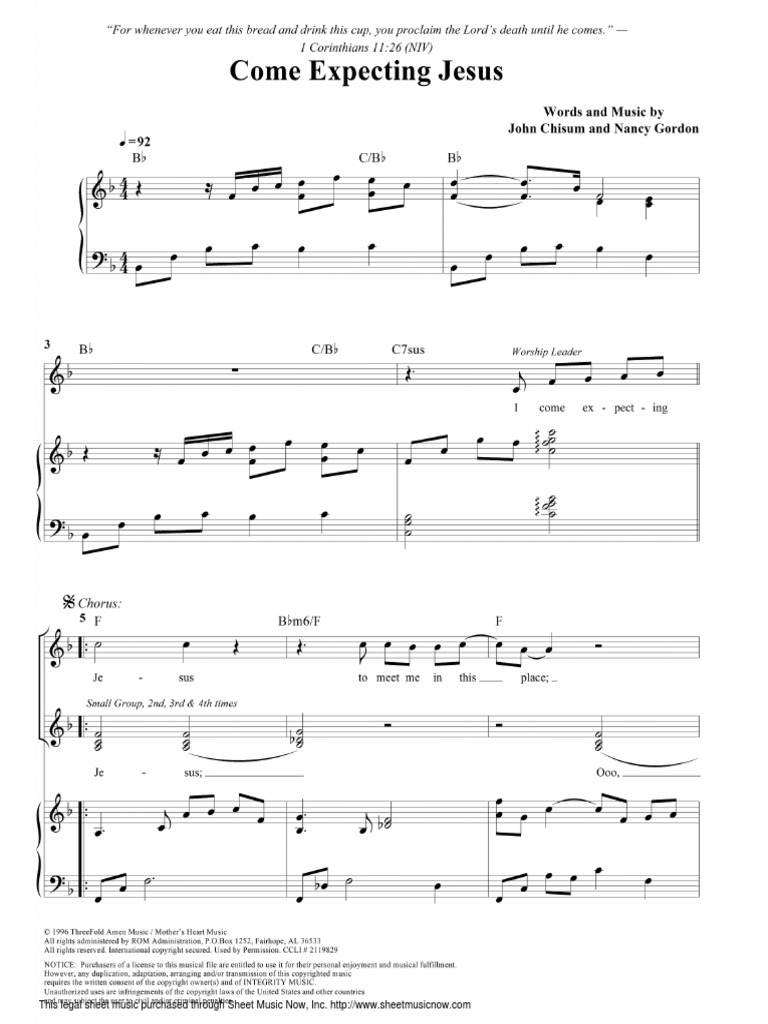 Come Expecting Jesus p314626 | PDF