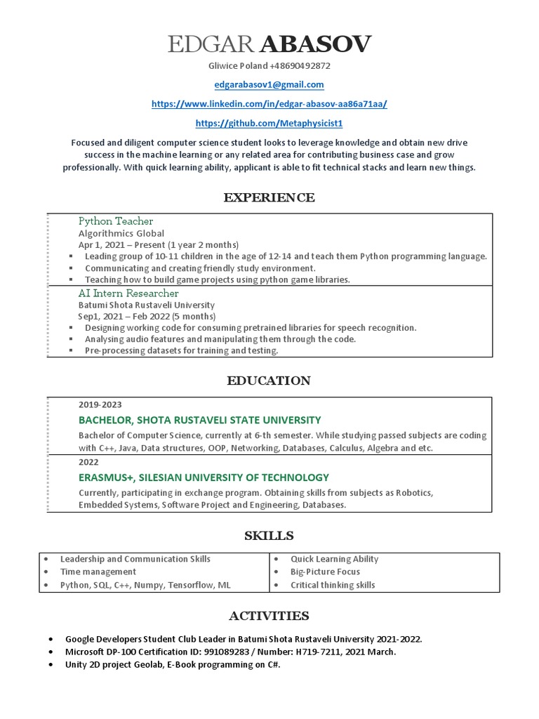 Last Resume | PDF | Python (Programming Language) | Computer Programming