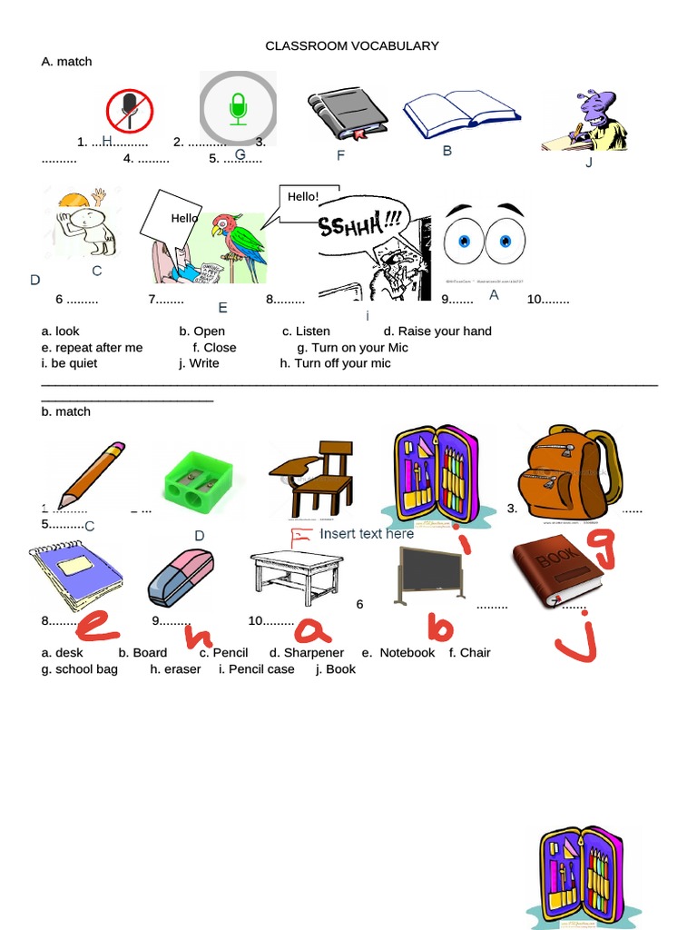 Classroom Vocabulary | PDF | Language Arts & Discipline | Home & Garden