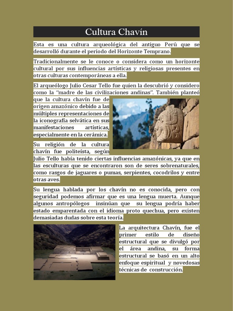 Cultura Chavín | PDF