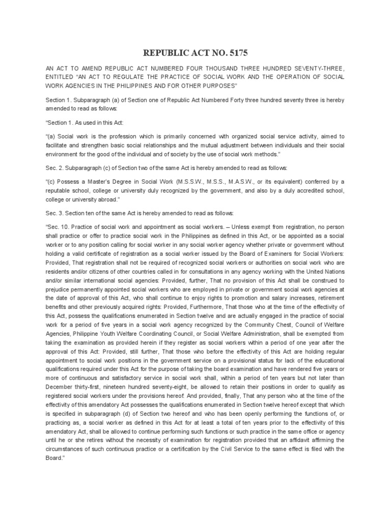 Amend social work law on qualifications, practice | PDF | Social Work ...