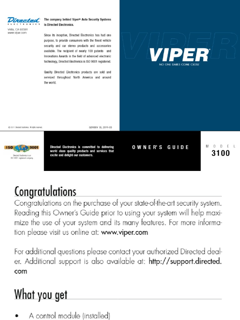 Viper 3100 Manual de Usuario - Manualzz | PDF