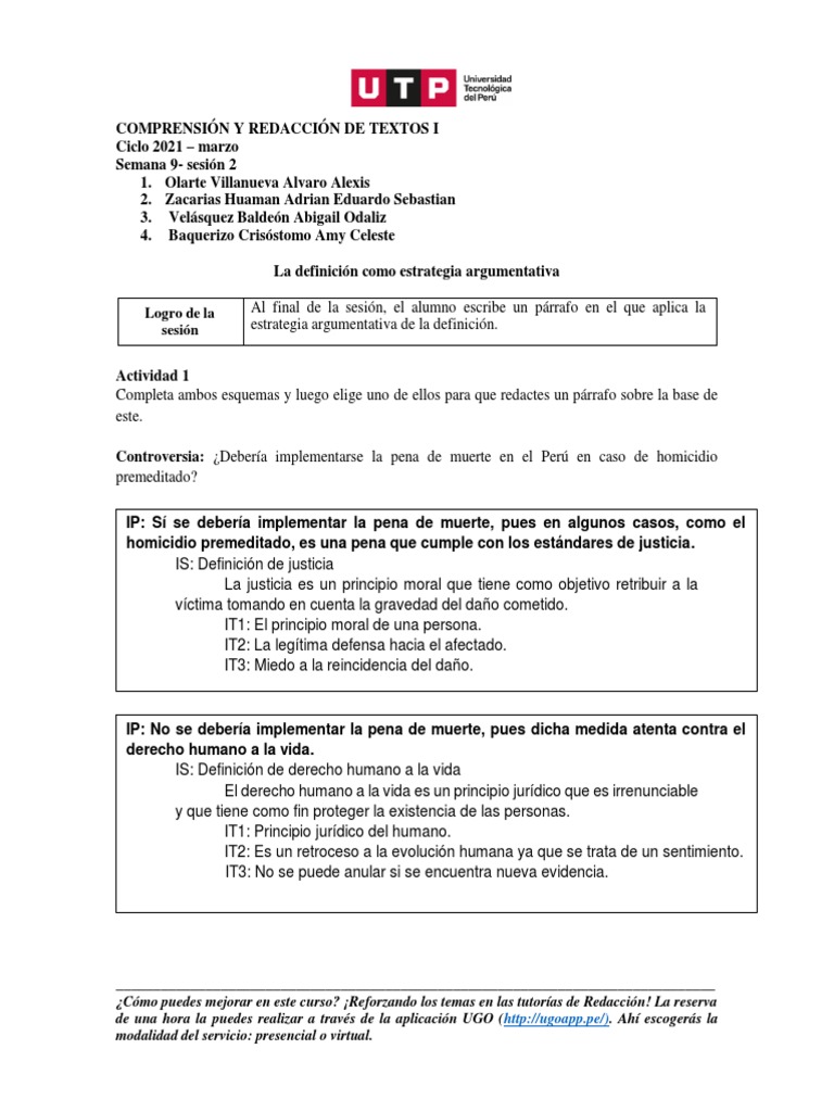 S09.s2 La Definición Como Estrategia Argumentativa (Material) 2021-Marzo | PDF | Homicidio ...