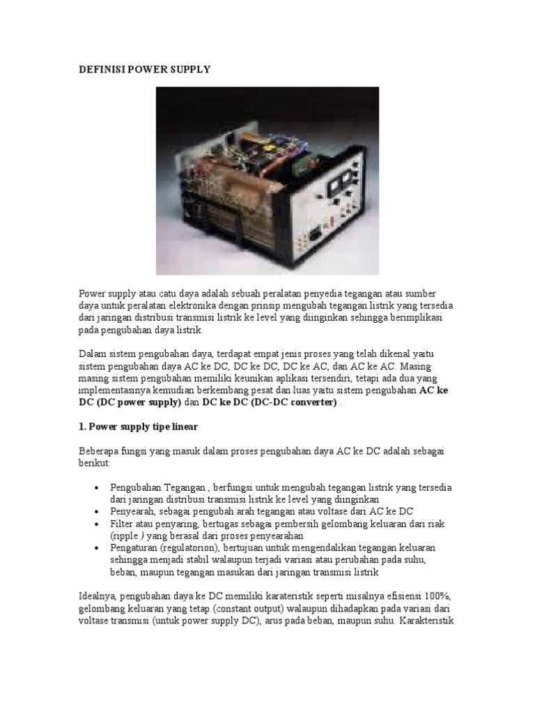 Definisi Power Supply | PDF