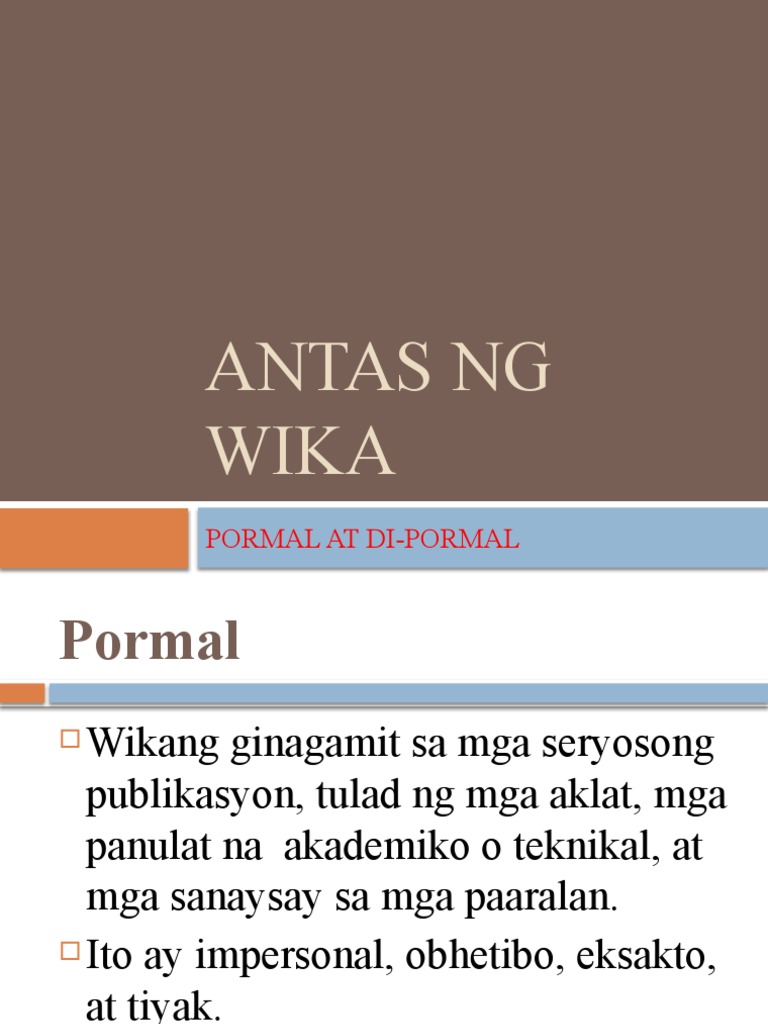 Antas NG Wika | PDF