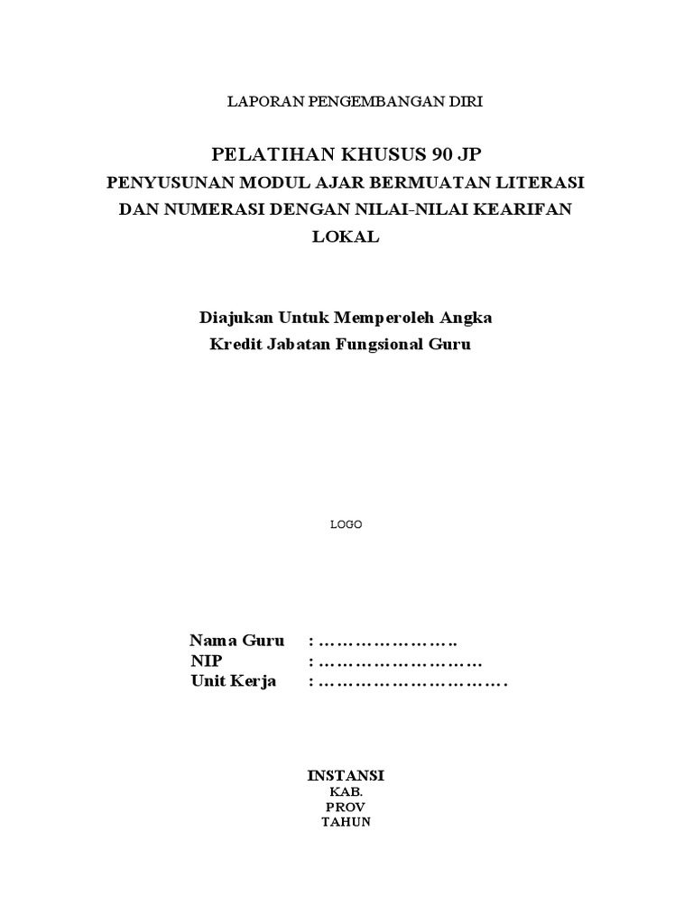 Form Laporan Pengembangan Diri - Modul Ajar | PDF
