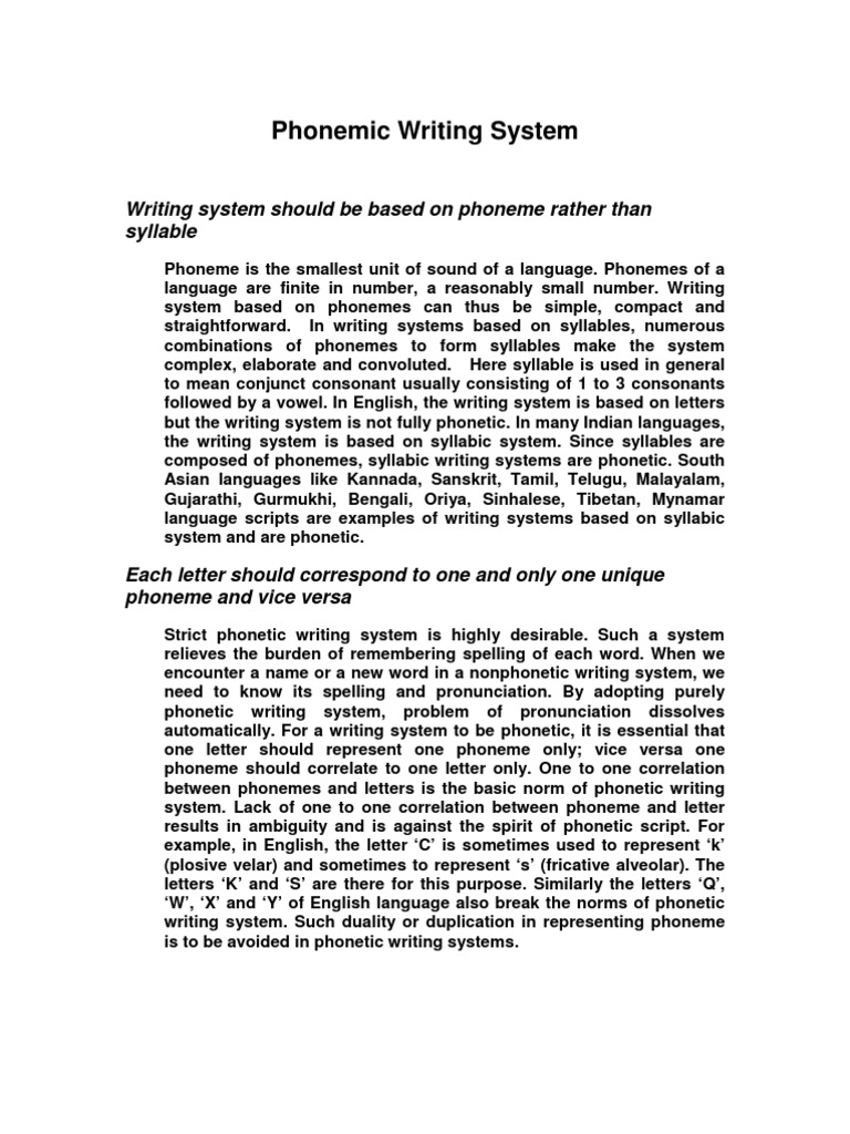 Phonemic Writing System | PDF | Phoneme | Syllable